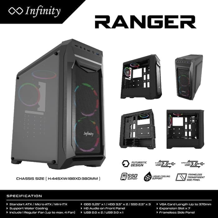 Jual Casing PC gaming Infinity RANGER ATX Gaming Case | Shopee Indonesia