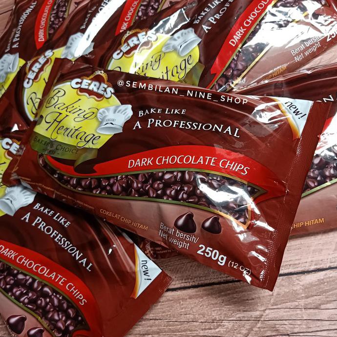 Jual CERES BAKING HERITAGE DARK Chocolate CHIPS 250 GRAM Cokelat Chip ...