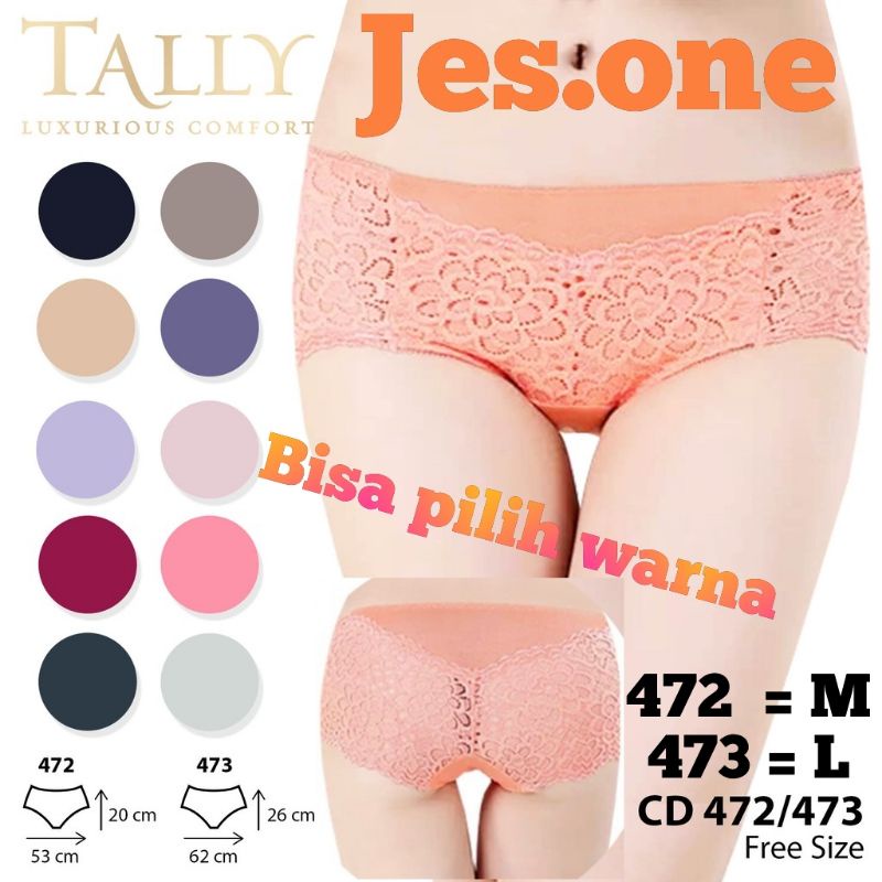 Jual Tally 472 / 473 CD Celana Dalam Wanita Renda Bahan Bambu mix Brokat | Shopee Indonesia