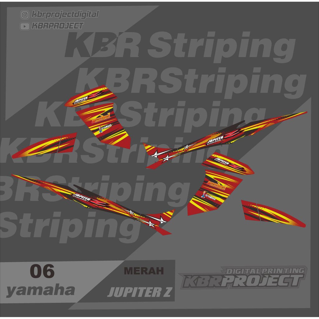 Jual (cod) stiker motor jupiter z stiker striping list motor yamaha ...
