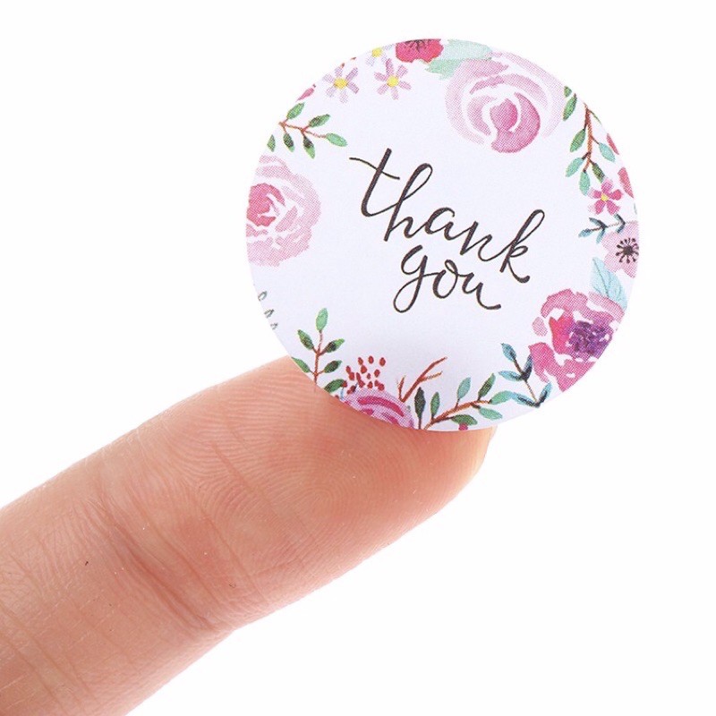 Jual [500PCS/1 ROLL] Thank You Sticker Label Kecil Stiker Bulat ...