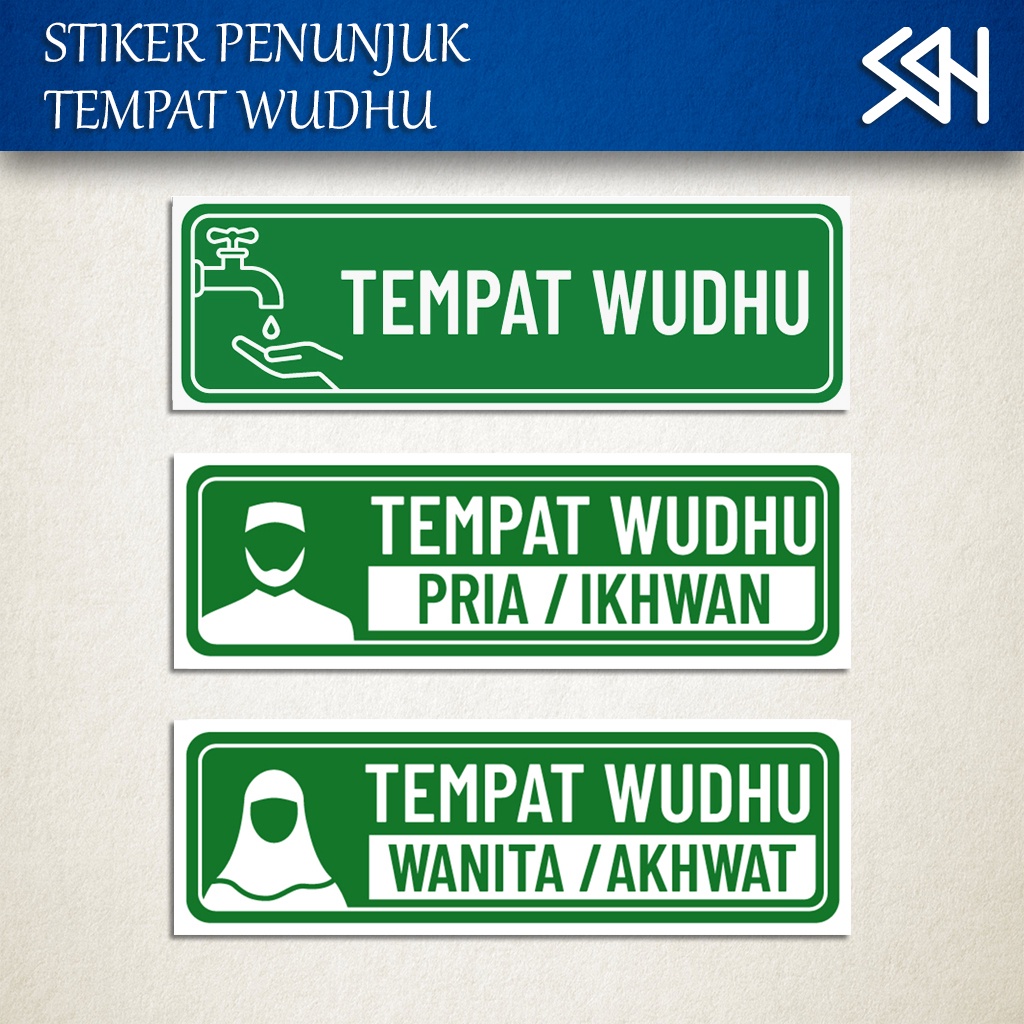 Jual Sticker ARAH | Stiker PENUNJUK TEMPAT WUDHU | 25 x 8 cm | Tahan ...