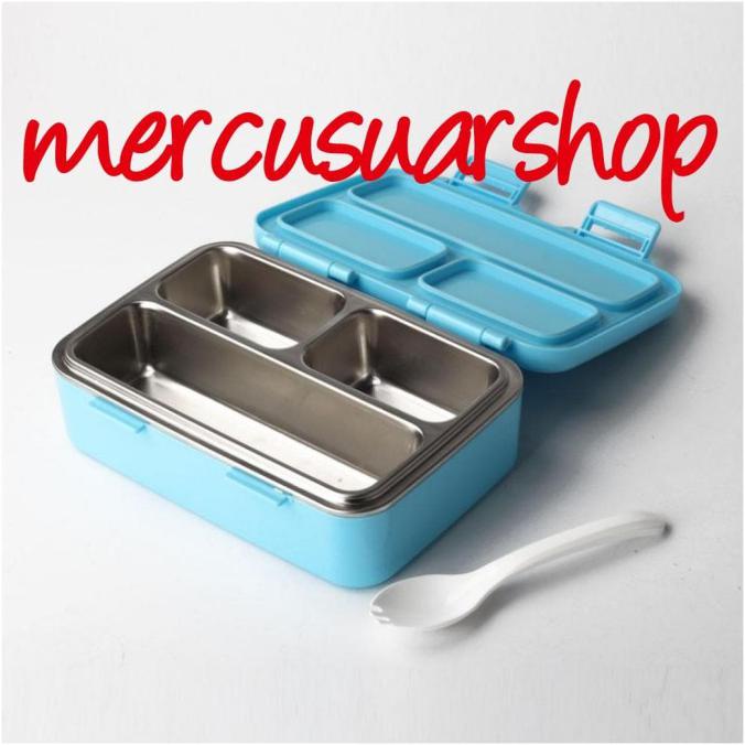 Jual WADAH BEKAL LUNCH BOX / KOTAK MAKAN STAINLESS YOOYEE SEKAT 3 ANTI ...