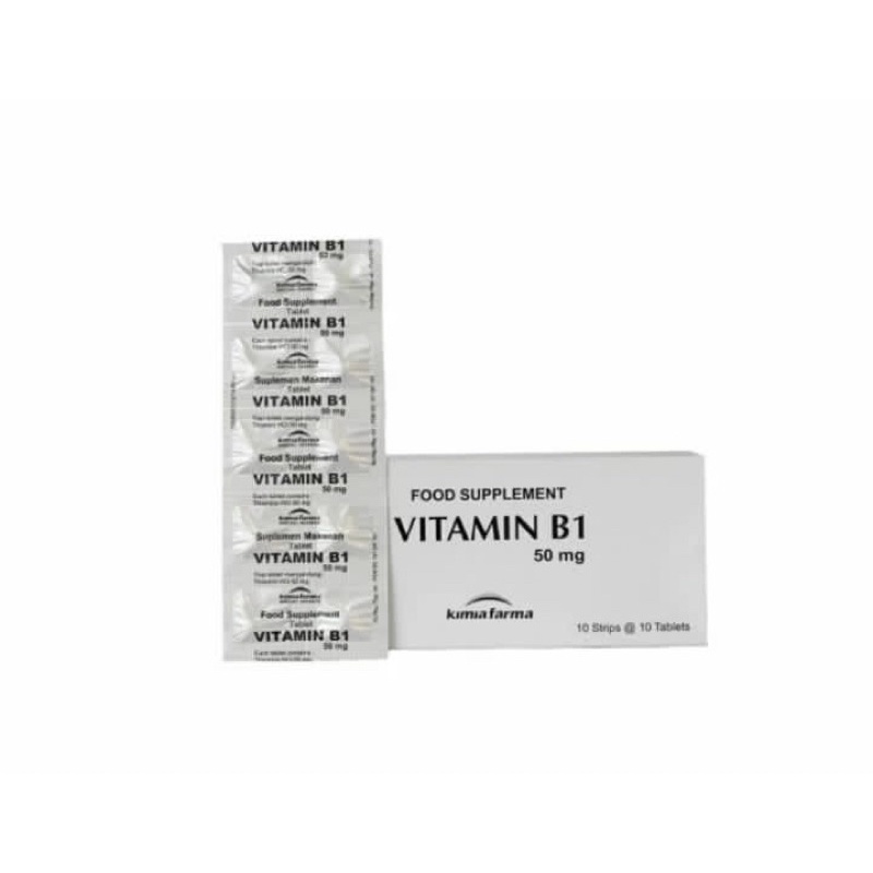 Jual Vitamin B1 50 mg strip 10 tablet ( vitamin B1 generik ) | Shopee Indonesia