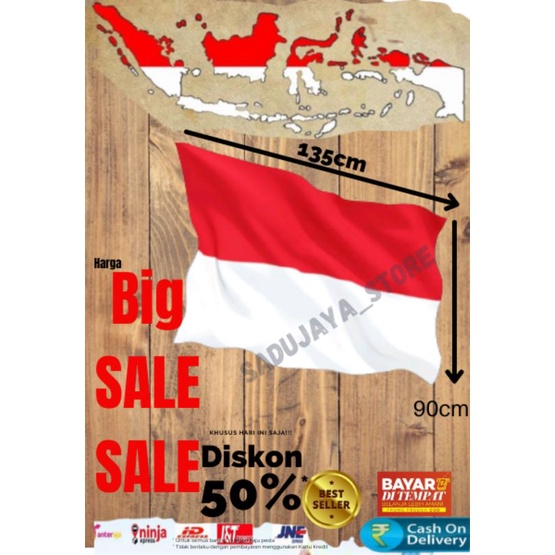 Jual BENDERA MERAH PUTIH/bendera merah putih/ BENDERA INDONESIA 135cm× ...