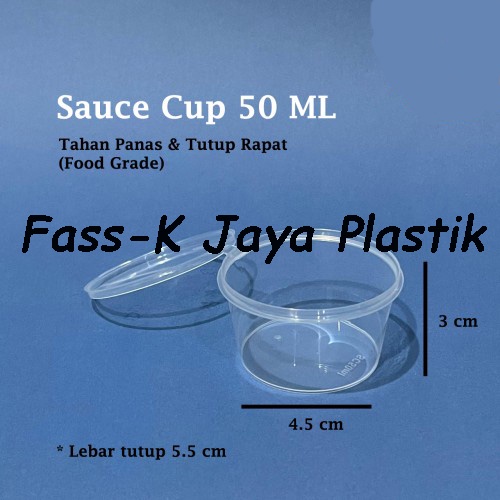 Jual Cup saos Sambal 50 ml + TUTUP / Mika Sambal saos 50ml / Wadah Saus ...