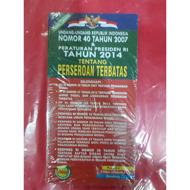 Jual UU RI NOMOR 40 TAHUN 2007 (PERSEROAN TERBATAS) | Shopee Indonesia