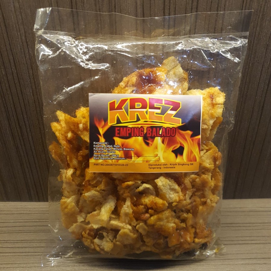 Jual Keripik Emping Balado Krez Makanan Ringan 200 Gram | Shopee Indonesia