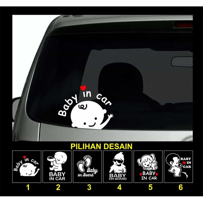 Jual Stiker Kaca Mobil Baby In Car Baby On Board lucu (stiker bayi ...