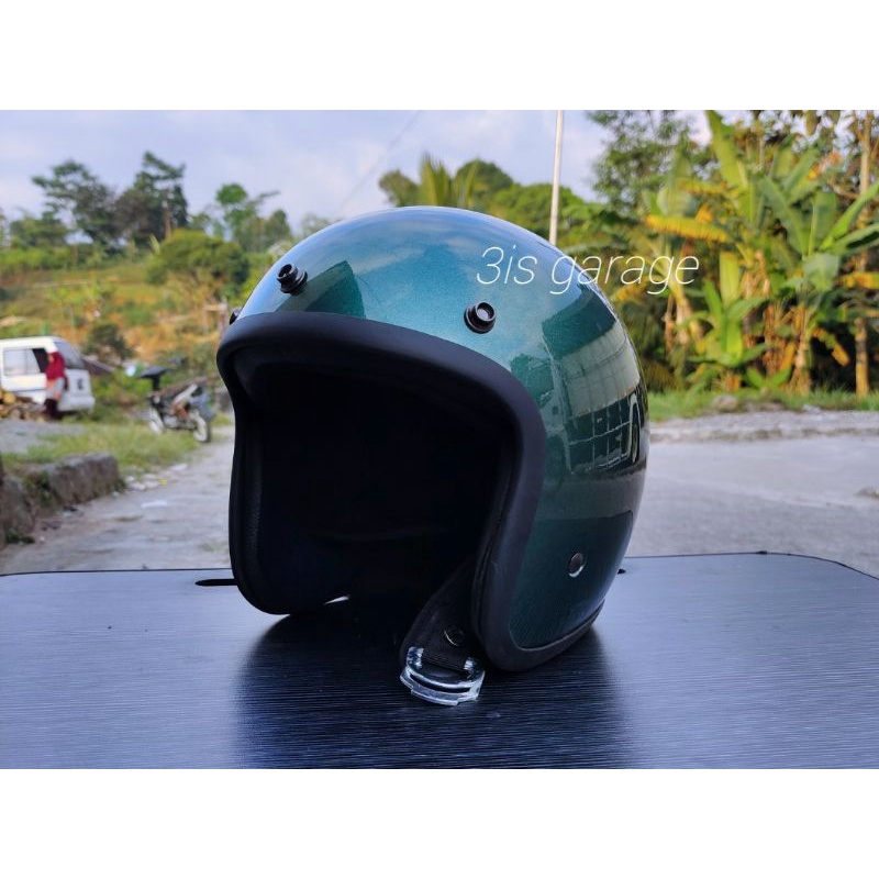 Jual HELM SLIM HEAD RETRO CLASSIC BUSA SEMI KULIT | Shopee Indonesia
