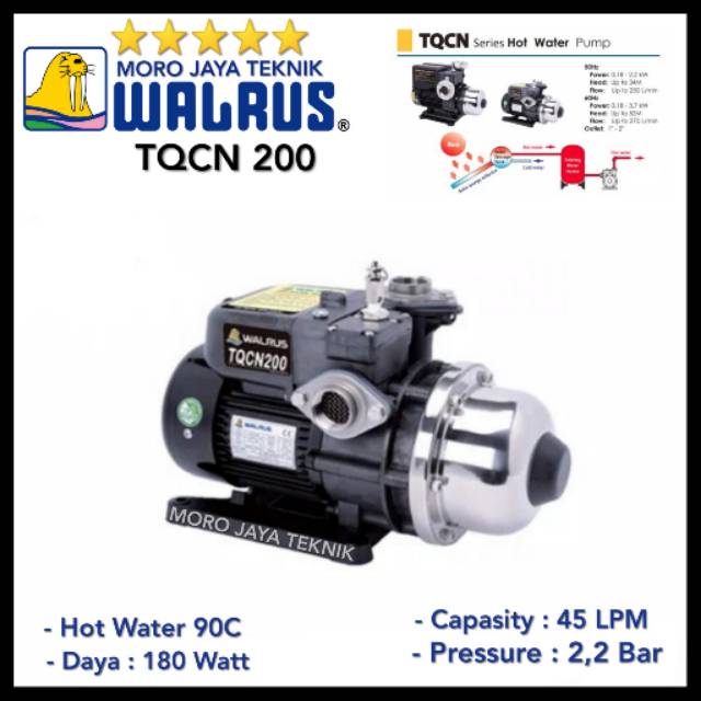 Jual Pompa Dorong Air Panas Walrus TQCN200 Pompa Pendorong Solahart Dan ...