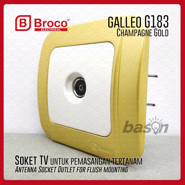 Jual BROCO Galleo Gold / Emas G183 | Antenna Socket Outlet - Colokan TV ...