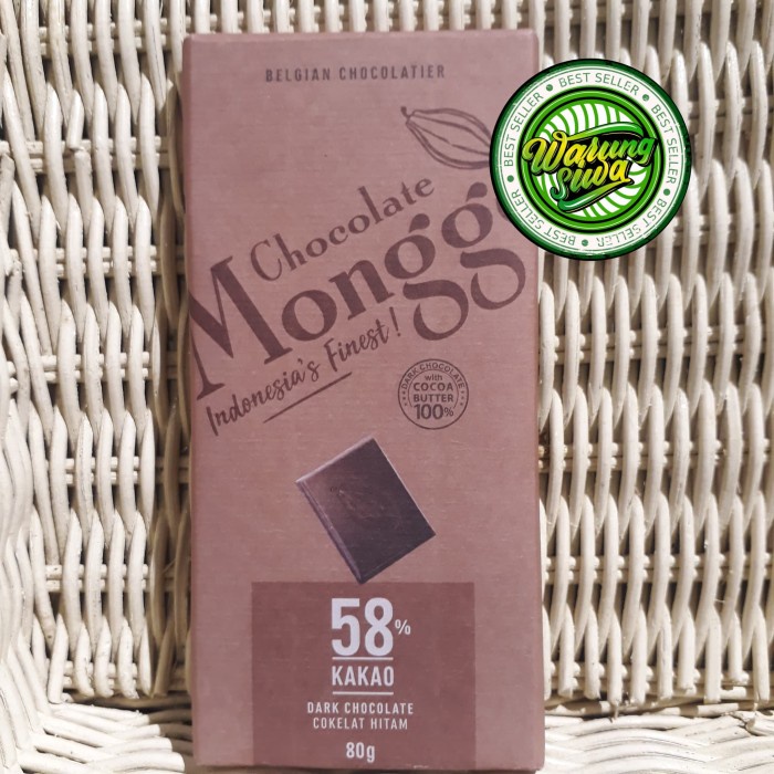 Jual monggo dark chocolate 58 % -coklat hitam 80 gram | Shopee Indonesia