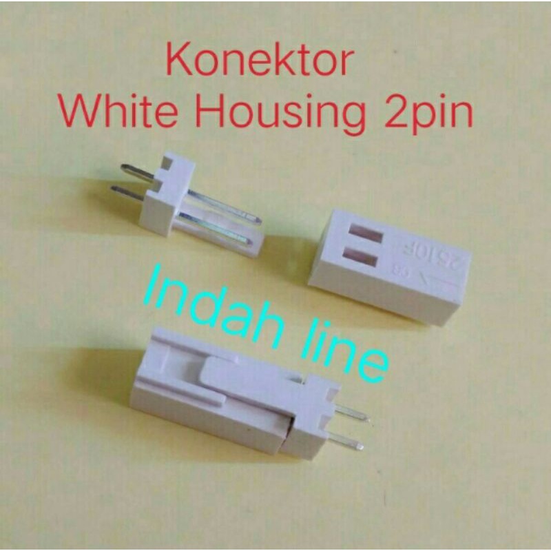 Jual 2pin Connector 2.54mm Straight White Housing 2 pin konektor 2p ...