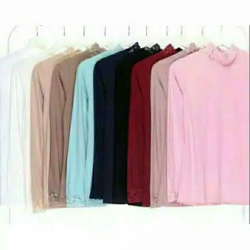 Jual PF - Inner Atasan Renda Tangan Panjang Rayon Premium | Shopee ...