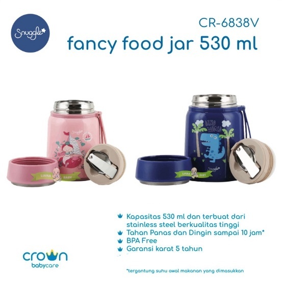 Jual MAK321 CROWN TERMOS MAKAN SNUGGLE FANCY VACUUM JAR 530ML CR6838V ...
