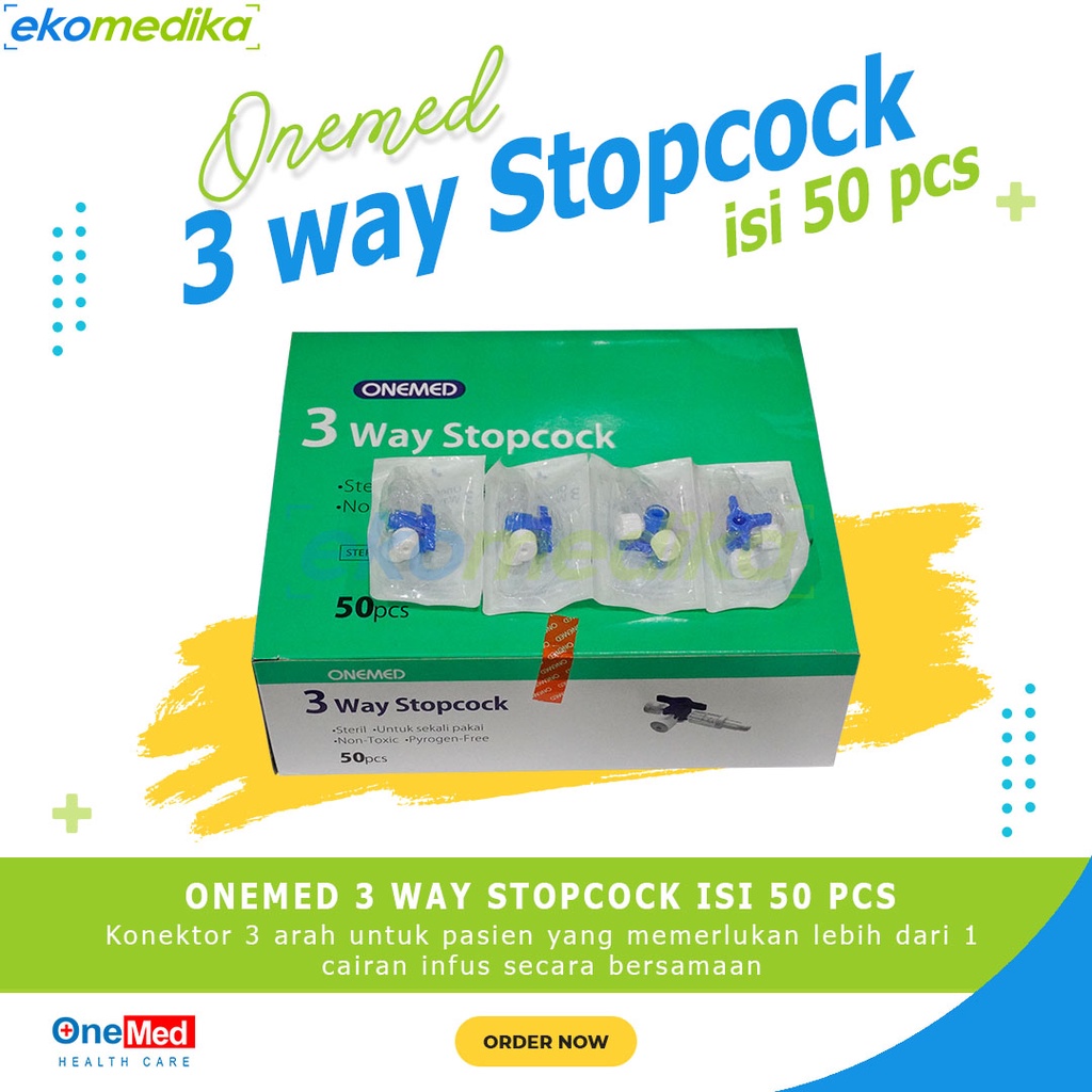 Jual ONEMED 3Way Stopcock / Three Way / 3 Way Stopcock Infus Konektor ...