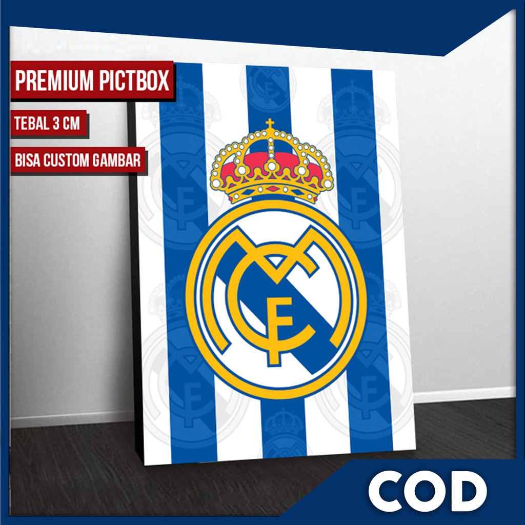 Jual Poster Frame REAL MADRID Kayu Tebal BOLA PICTBOX0500350 | Shopee ...