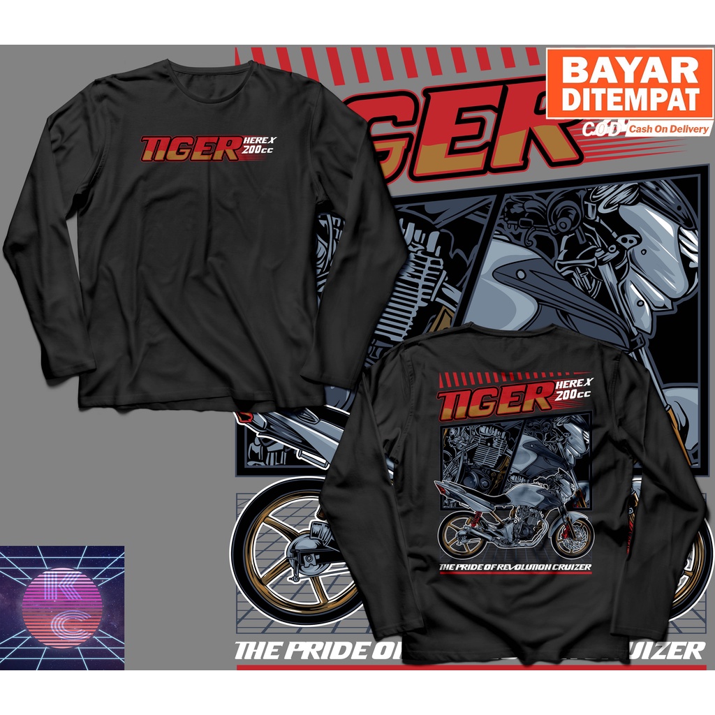 Jual KAOS BAJU LENGAN PANJANG HONDA TIGER CEPER HEREX 200CC BIG SIZE JUMBO KAOS MOTOR PRIA ...