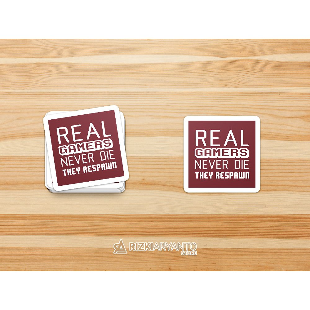 Jual Sticker - Stiker Logo Real Gamer Never Die They Respawn untuk PC ...