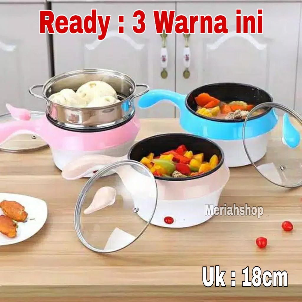 Jual Panci Elektrik Steamer Multifungsi 18cm 1.5L Kukus+Goreng Electric Fry Pan Panci Listrik ...