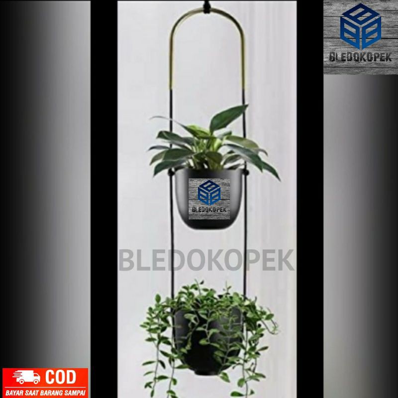 Jual STANDING POT BESI GANTUNG SUSUN Rak Pot Bunga Gantung Rak Tanaman ...