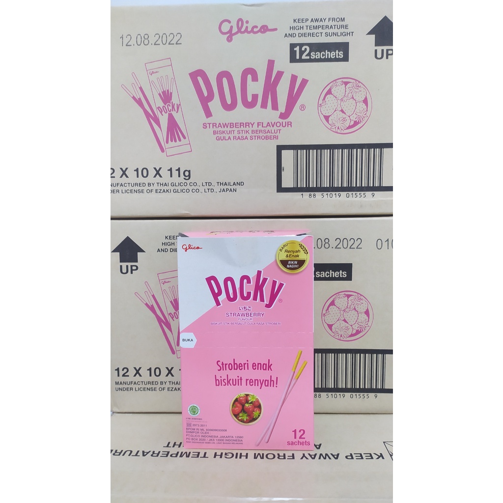 Jual POCKY STRAWBERRY SACHET 11Gr ( isi 12pc/ box ) | Shopee Indonesia