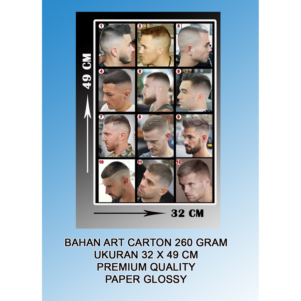 Jual Poster Babershop Pangkas Rambut & Salon Model Terbaru Hiasan ...
