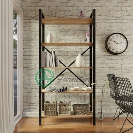 Jual Rak Buku Minimalis Sena Kayu Jati | Shopee Indonesia