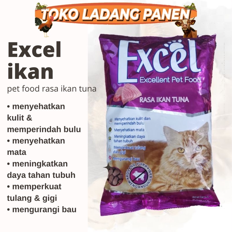 Jual Excel Ikan 500 g Adult Dry Cat Food, Pakan Kucing Dewasa | Shopee ...