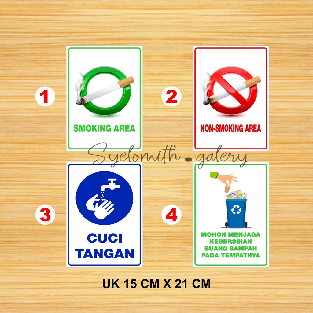 Jual STICKER DILARANG MEROKOK -STICKER NO SMOKING AREA - STICKER CUCI ...