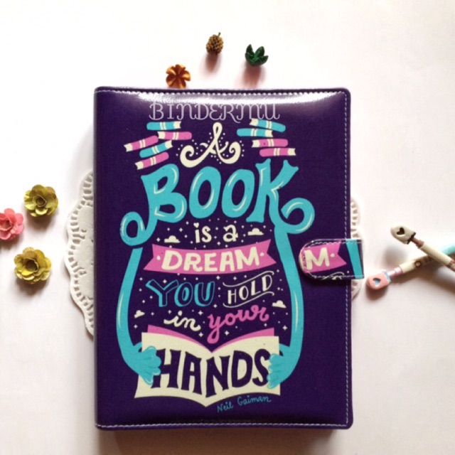 Jual Binder CUSTOM Quotes Bisa Tambah Nama Printing Kulit 20ring A5 ...