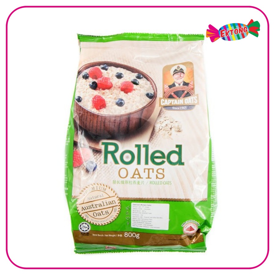 Jual CAPTAIN OATS ROLLED OATS ( Cereal Gandum Utuh ) 800 GR | Shopee ...