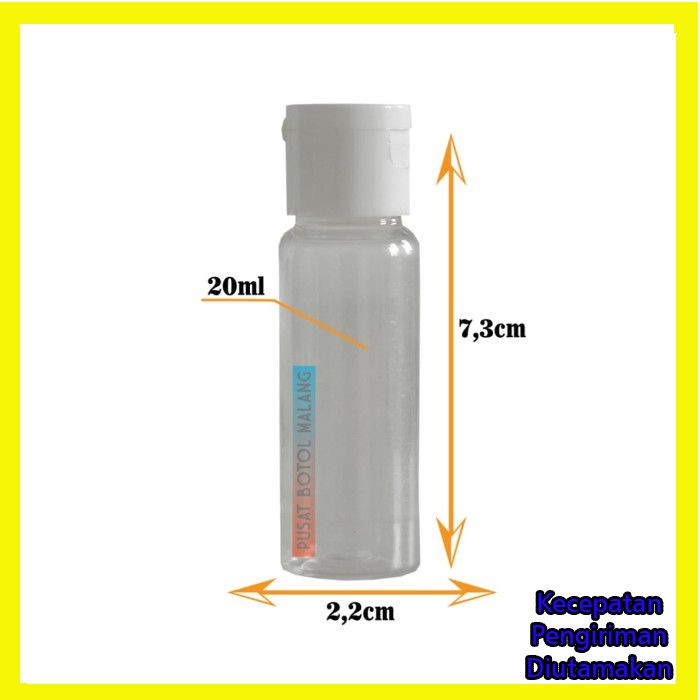 Jual Botol Fliptop 20ml ( Pet putih natural) | Shopee Indonesia