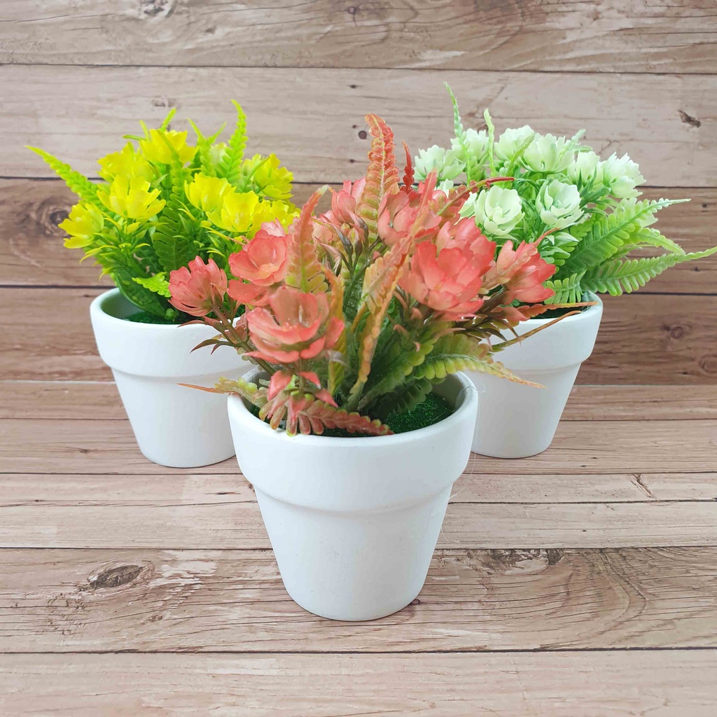 Jual Bunga Artificial + Pot tinggi 12 cm/ Bunga Palsu/ Bunga Plastik ...