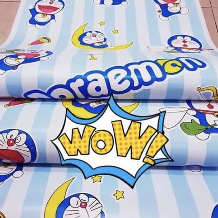 Jual Wallpaper Dinding Motif Doraemon Salur Ukuran Panjang 10Meter x Lebar 45CM | Shopee Indonesia
