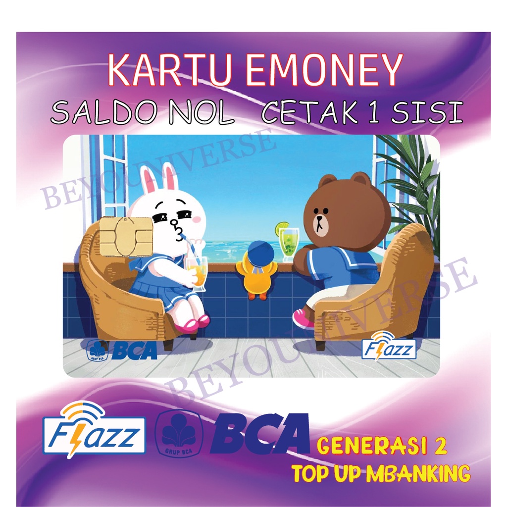 Jual KARTU E-money Line Friends Cony Brown FLAZZ BCA gen 2 / MANDIRI Emoney Etoll bukan Sticker ...