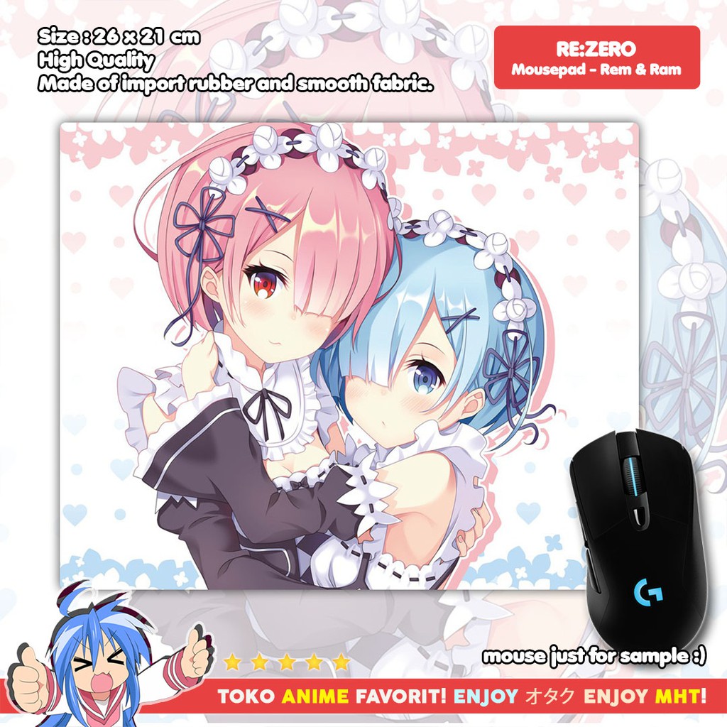 Jual Mousepad Anime Re Zero Kara Hajimeru Isekai Seikatsu - Ram & Rem ...