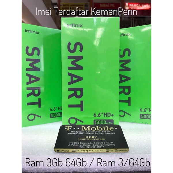 Jual INFINIX SMART 6 RAM 3GB 64GB - MIDNIGHT BLACK - 6.6” HD+ - 13MP ...