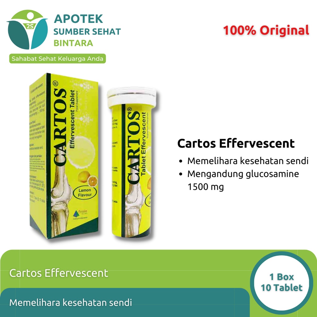 Jual Cartos Tablet Effervescent Vitamin Sendi 10 Tablet | Shopee Indonesia