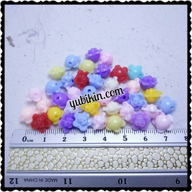 Jual Manik Bunga Mawar Rosetas 10mm Warna Pastel Campur | Shopee Indonesia