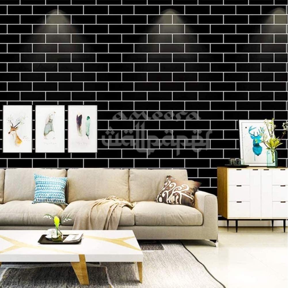 Jual Wallpaper Dinding Bata Hitam 8m s/d 9m x 45cm | Shopee Indonesia