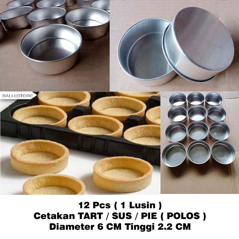 Jual 12 Pcs Cetakan Tart Mini 6 CM / Cetakan Tartlet / Cetakan Kue Mini ...