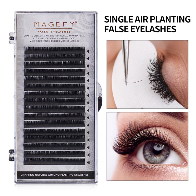 Jual MAGEFY Single Eyelash Extensions Fiber Wool Dense&Curled Fake ...