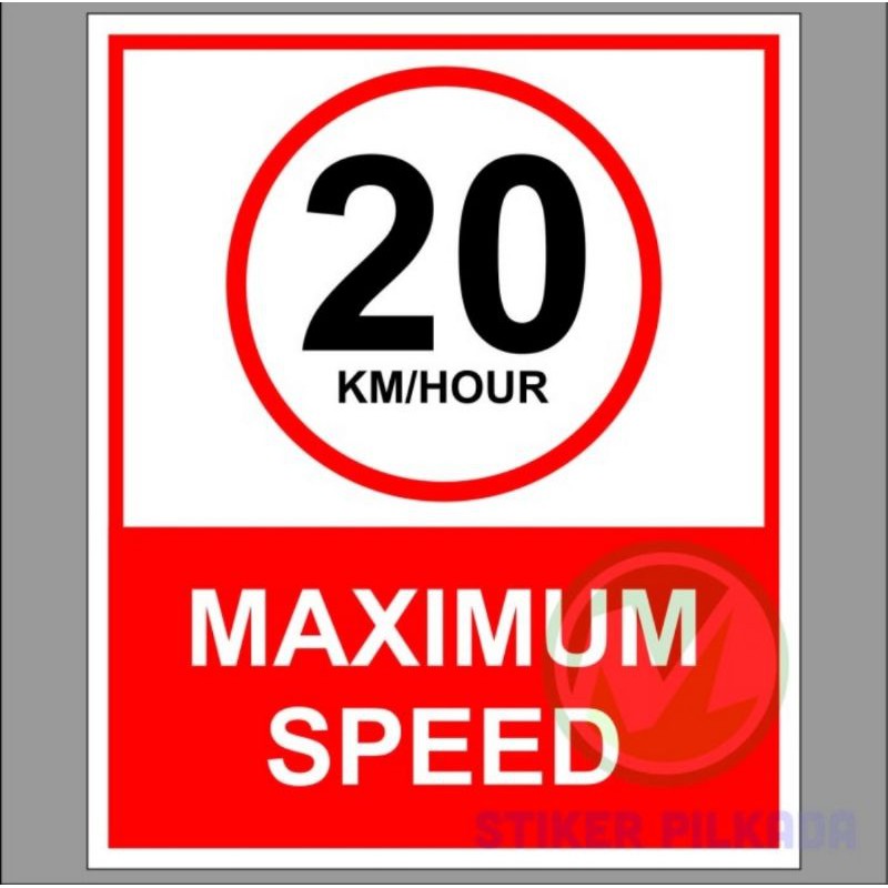 Jual STIKER VYNIL BATAS KECEPATAN 20KM/jam 20x20 cm | Shopee Indonesia