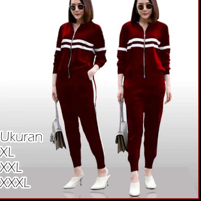 Jual 0H Setelan baju senam set jaket trening olahraga senam wanita ...