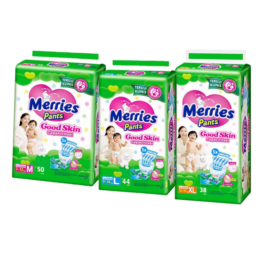 Jual Merries Popok Celana Pants Good Skin M50 / L44 dan XL/38 | Shopee ...