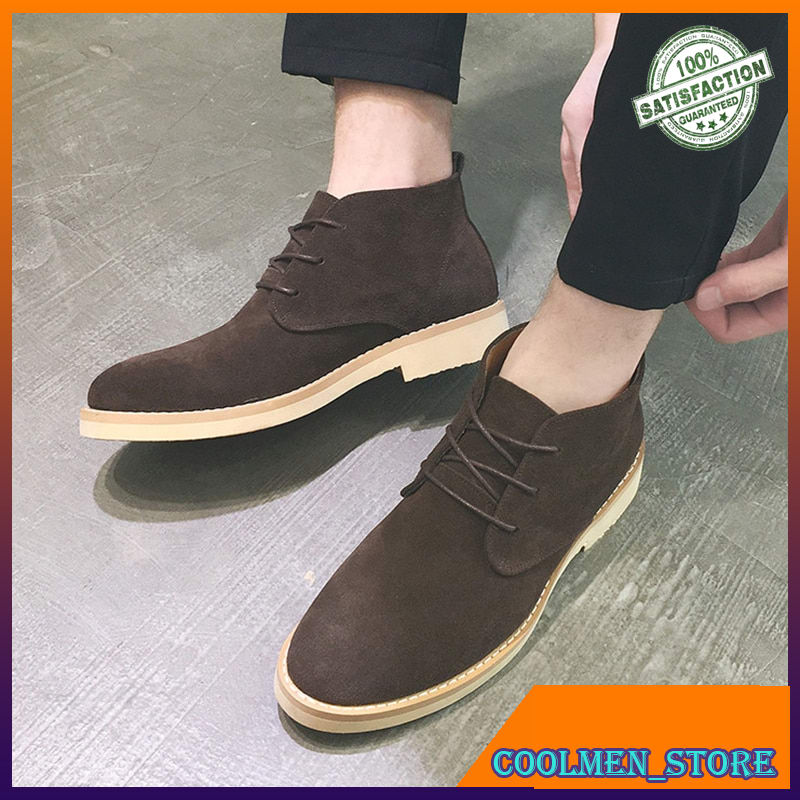 Jual Sepatu Boots Pria Kulit Asli mens boots casual shoes cow suede ...