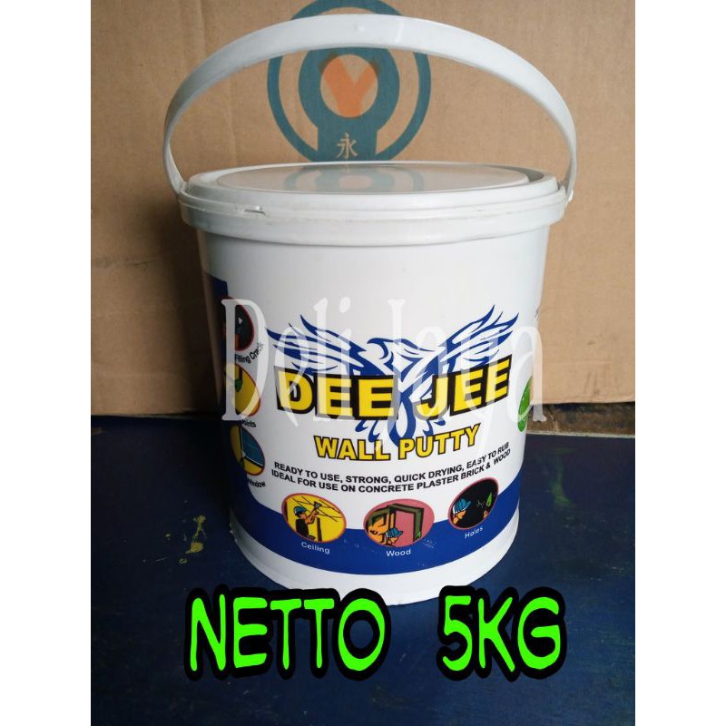 Jual 5kg Plamir Wall Putty Dee jee Dempul tembok beton dan kayu ...