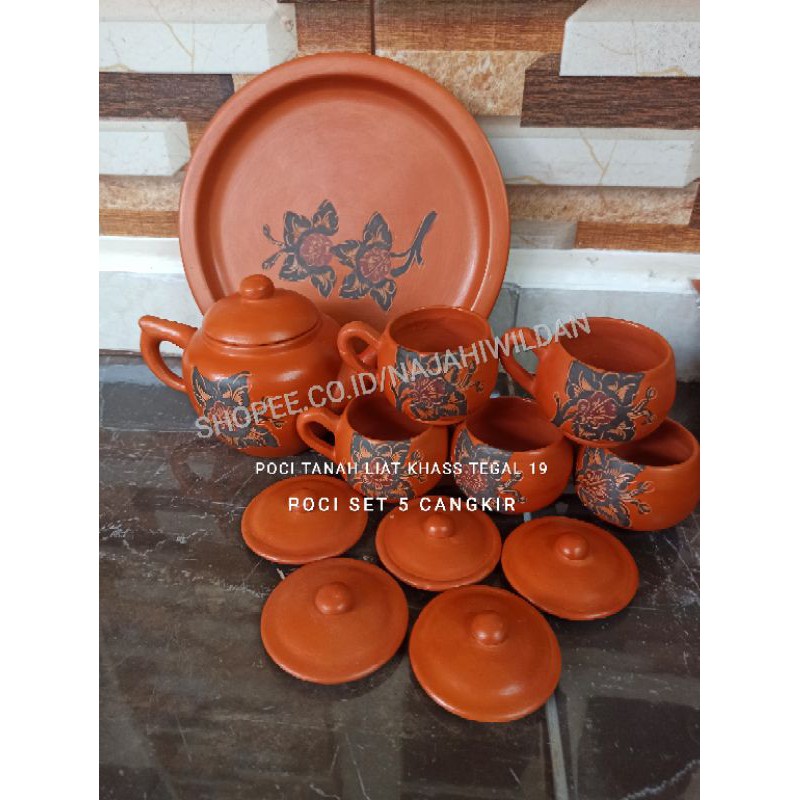 Jual POCI TANAH LIAT KHASS TEGAL MOTIF BUNGA | Shopee Indonesia